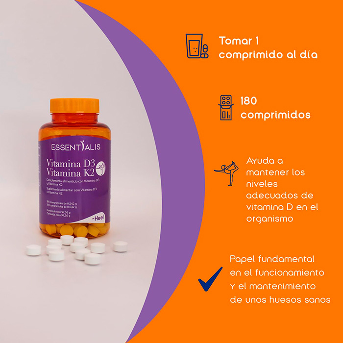 Essentialis Vitamina D3 Vitamina K2 180 Comprimidos