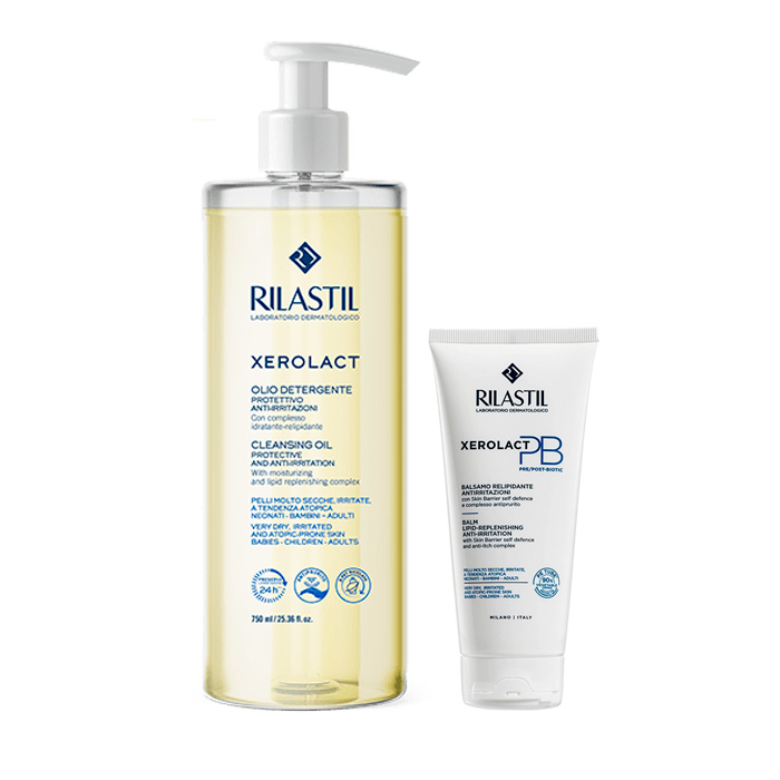 Rilastil Xerolact Aceite de Ducha 750ml + Xerolact Pb Bálsamo 50ml